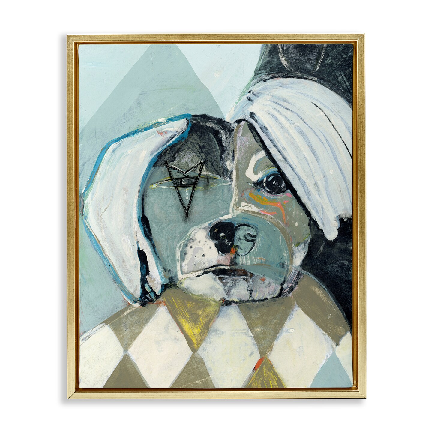 Stupell Industries Abstract Dog Face Portrait Floating Frame Design by ...