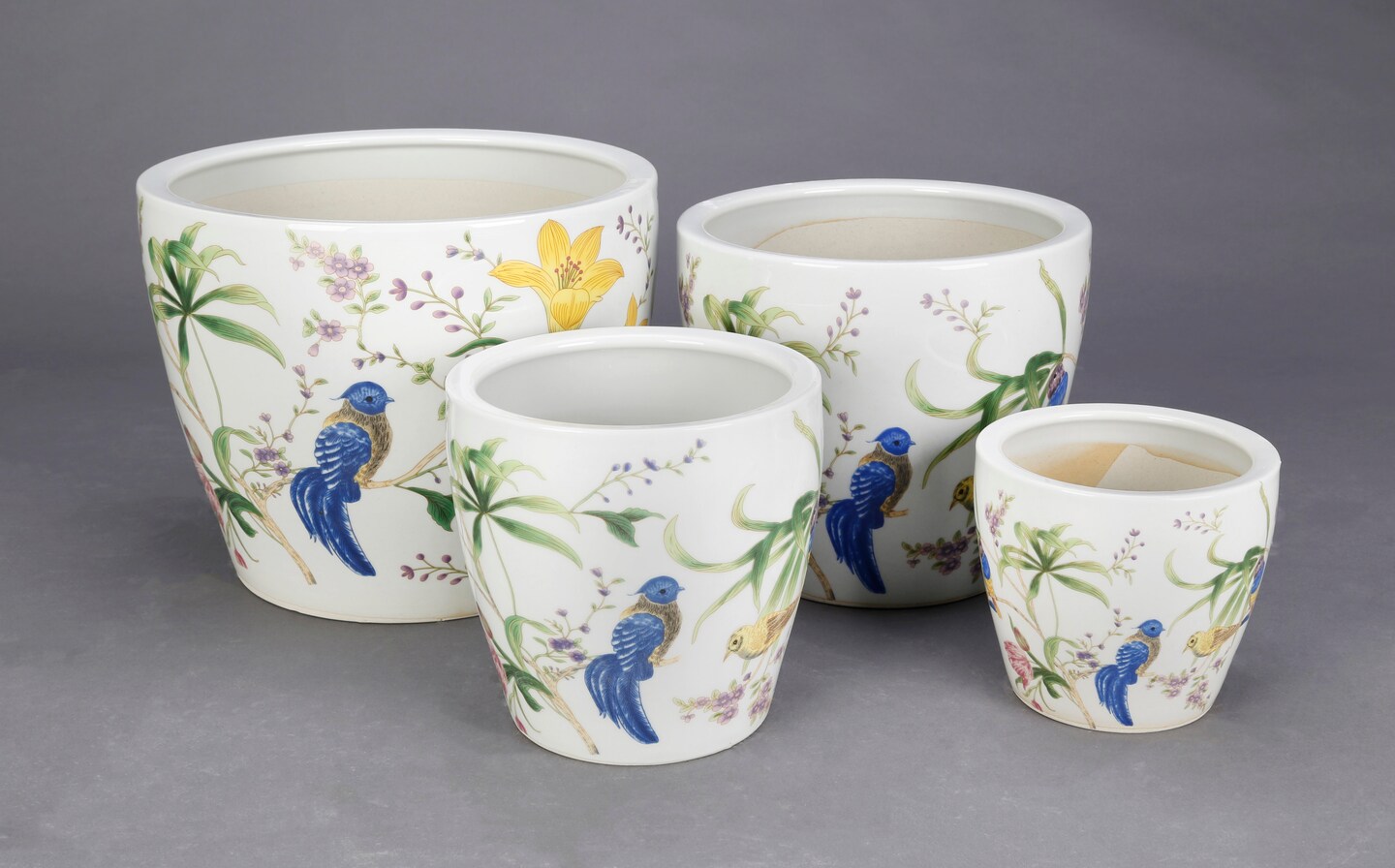 AA Importing Birds and Flowers Set of 4 Planters, Color: Multicolor ...