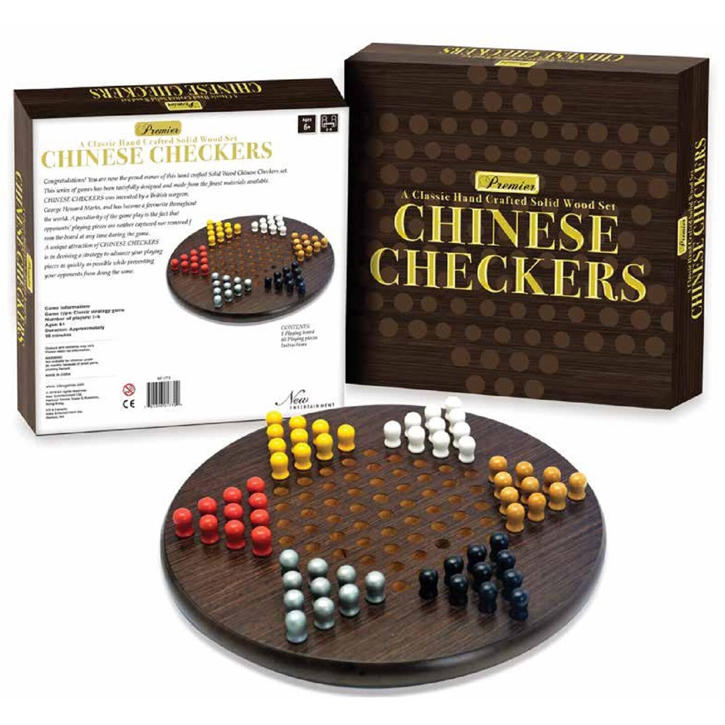 Intex Entertainment Premier Chinese Checkers - Solid Beech Wood Board ...