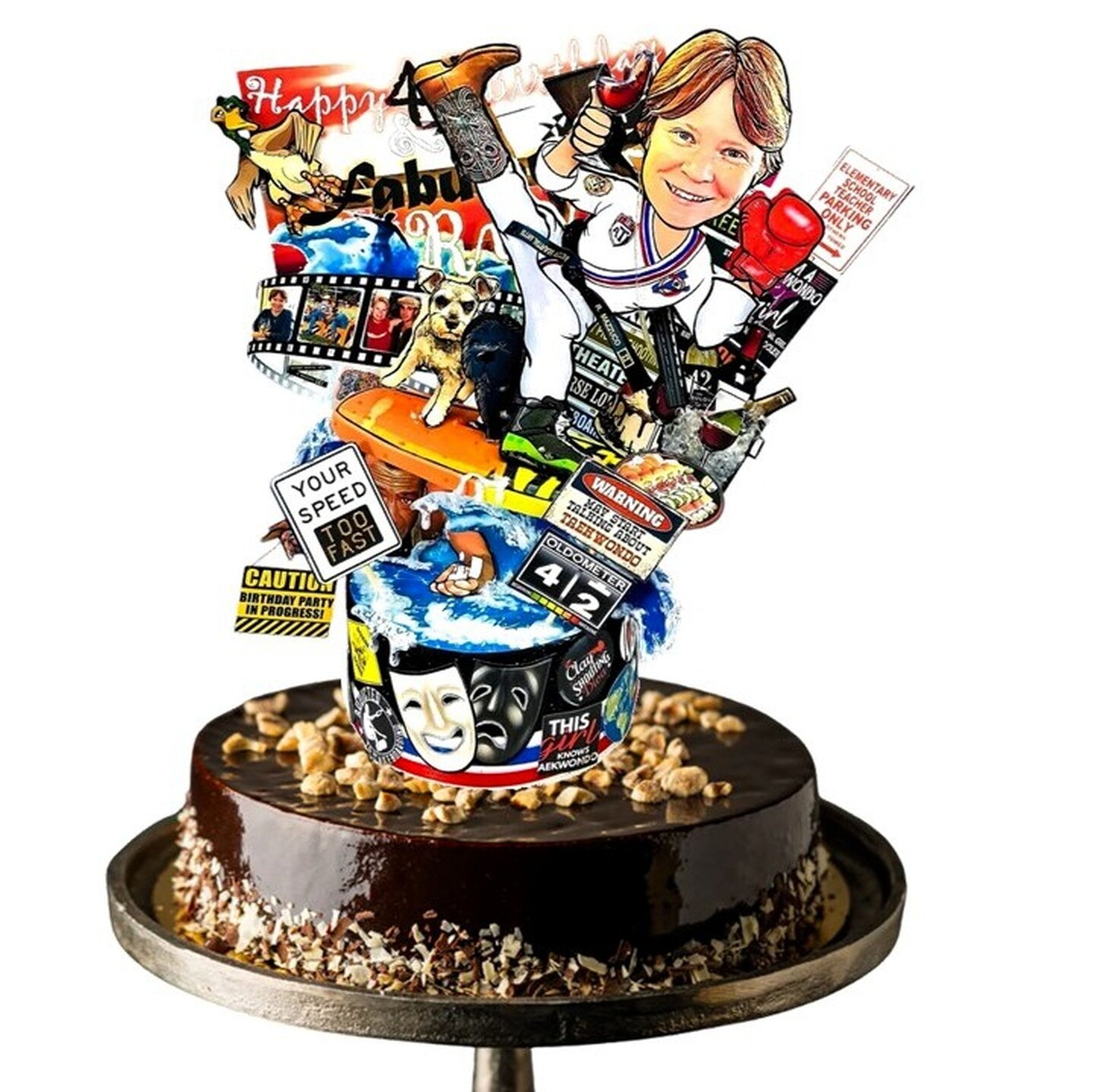 40th birthday custom cake topper, Personalized 50th cake topper for ...