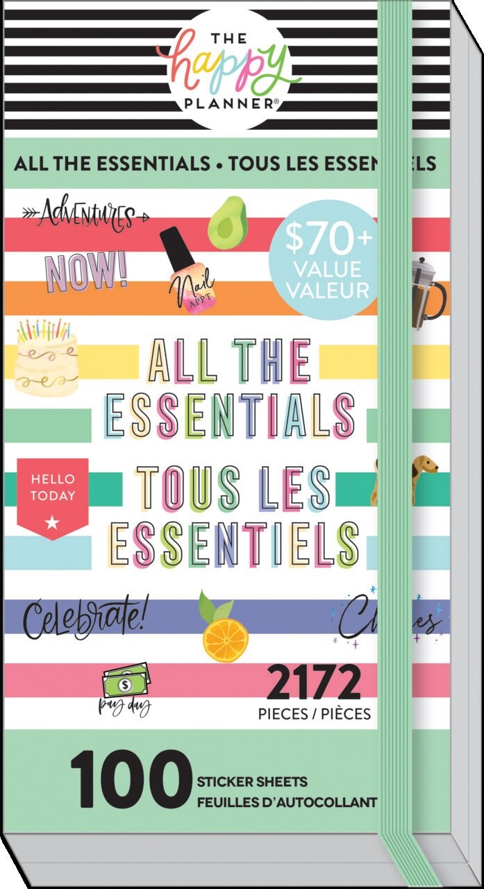 Happy Planner Sticker Pad 100/Sheets-All The Essentials 2,172/Pkg | Michaels