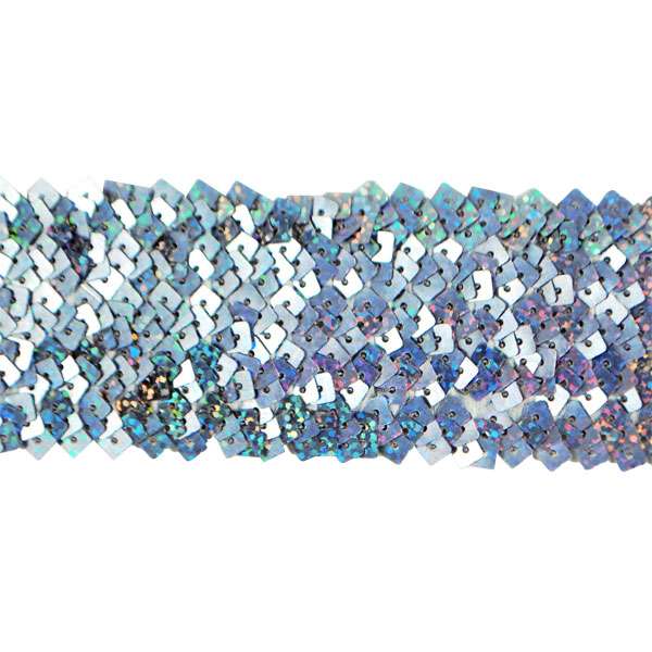 5 yards of 5 Row 1 3/4" Starlight Hologram Square Sequin Stretch Trim ...