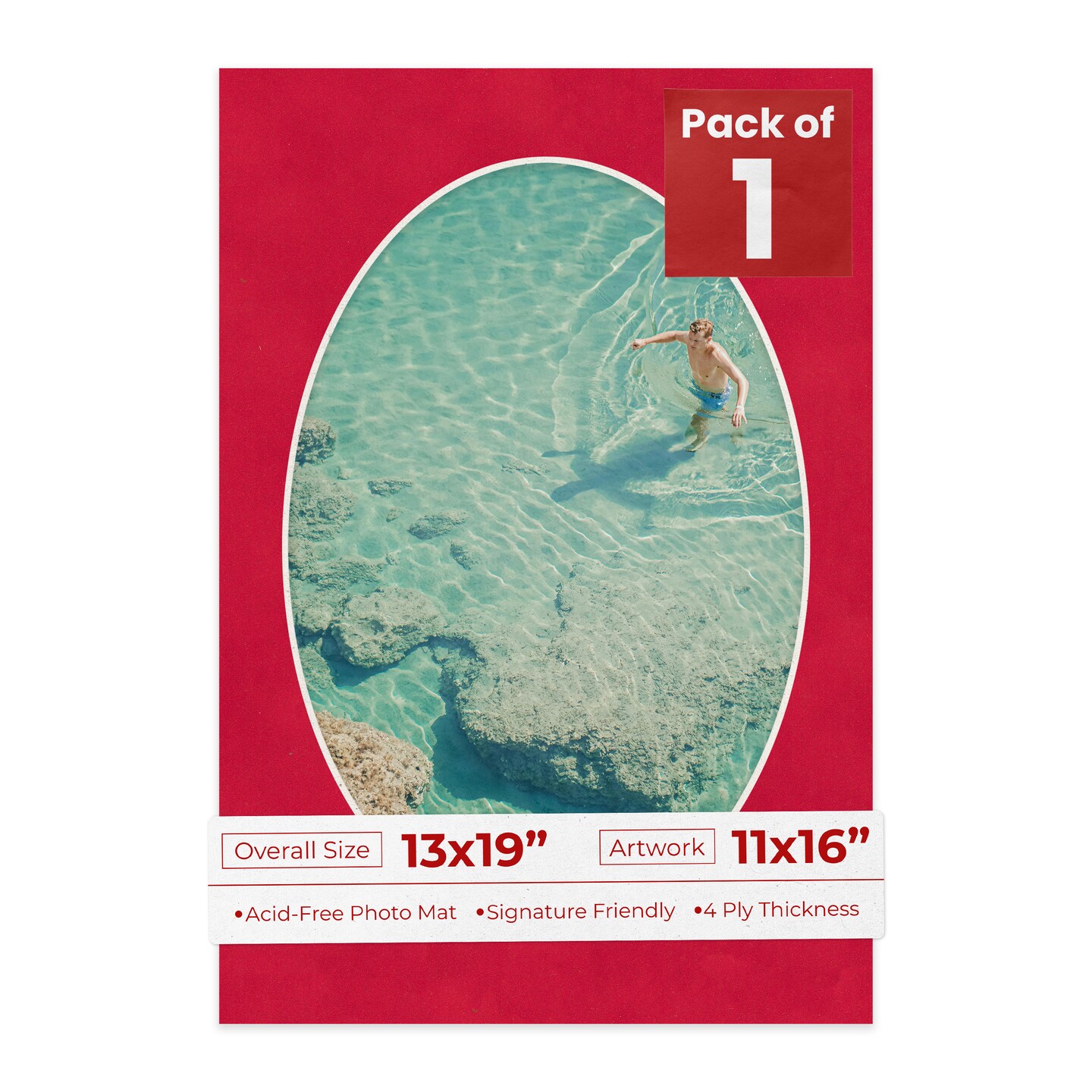 Cherry Red Suede Mat Board for 13x19 Frames - Oval Opening for 11x16 ...