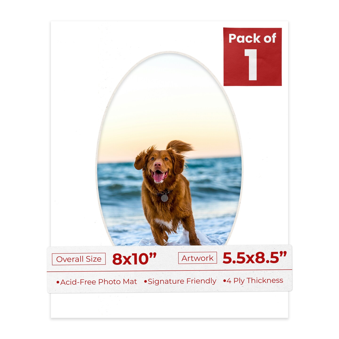 Golf Ball Texture Mat Board for 8x10 Frames - Oval Opening for 5.5x8.5 ...