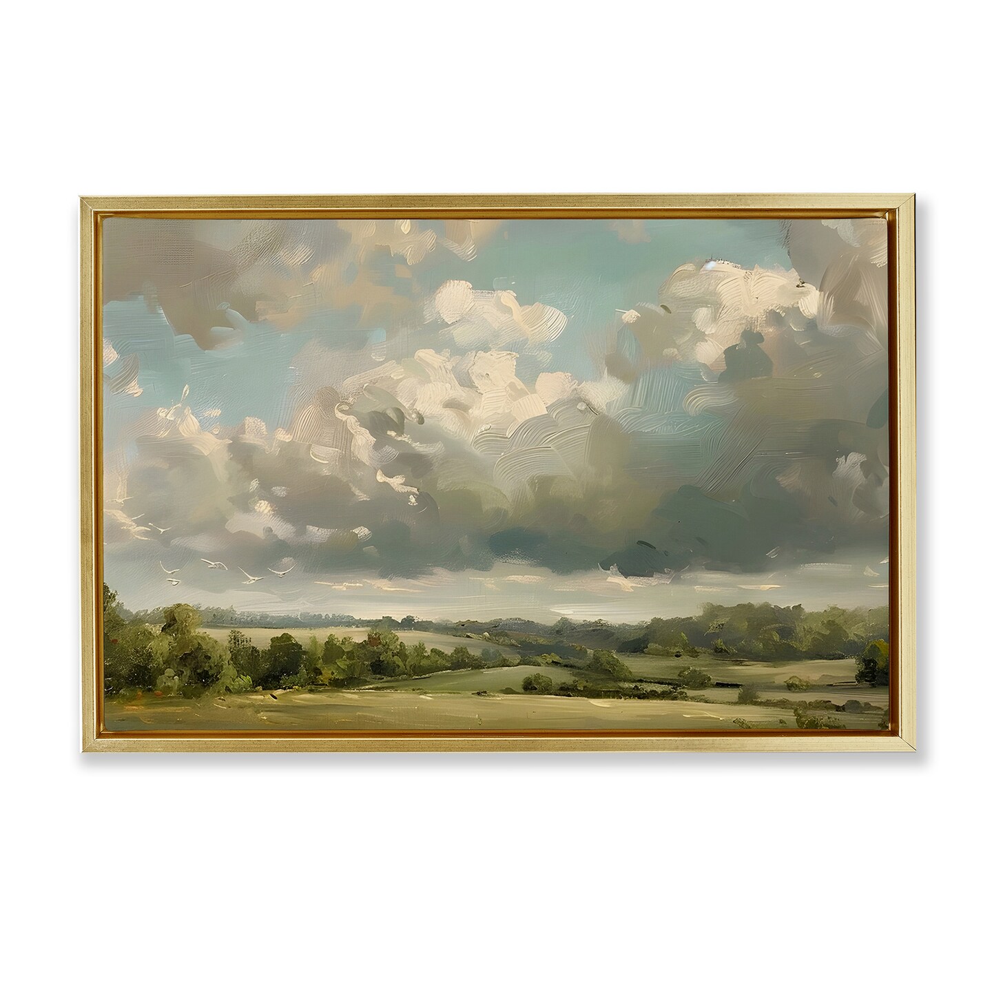 Stupell Industries Sunlit Clouds over Countryside Floating Frame Design by LSR Creative Studio ...