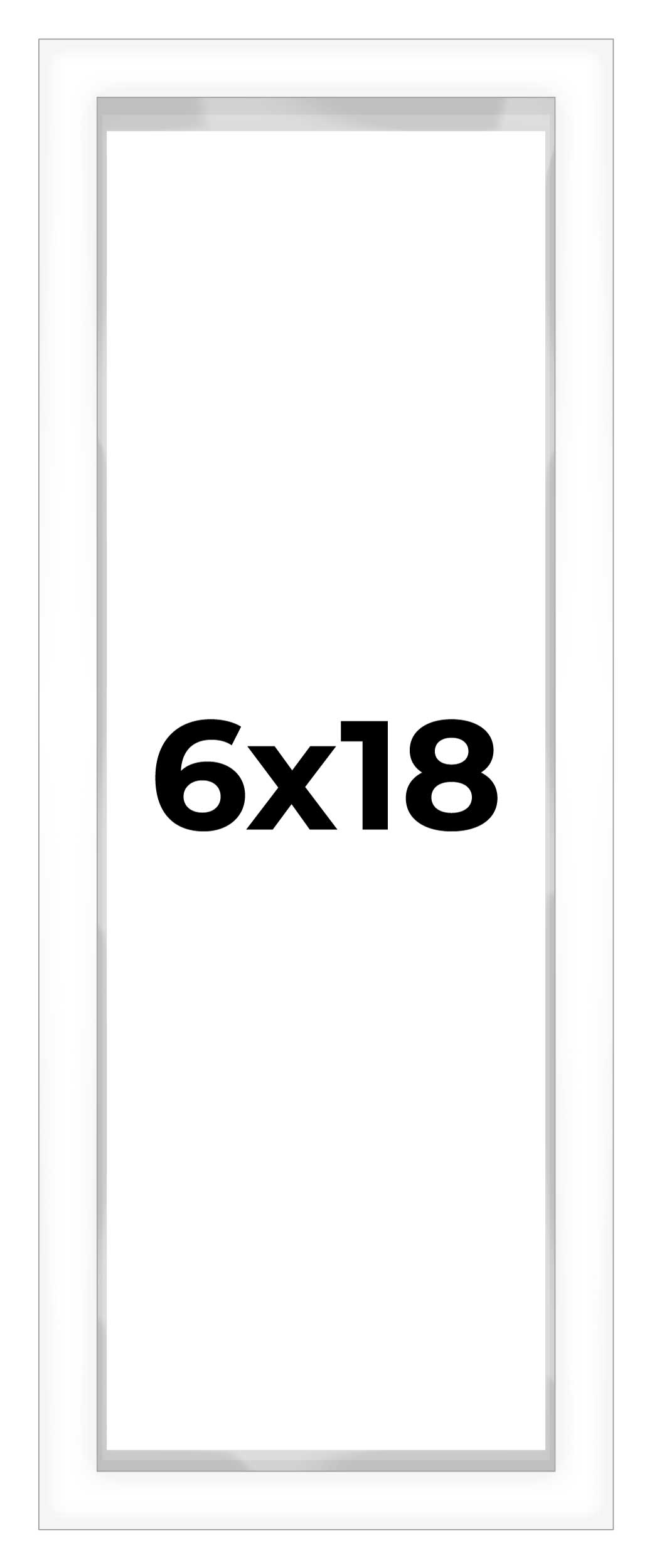 6x18 Shadow Box 3/4" Depth White Picture Frame - UV Acrylic, Backing ...