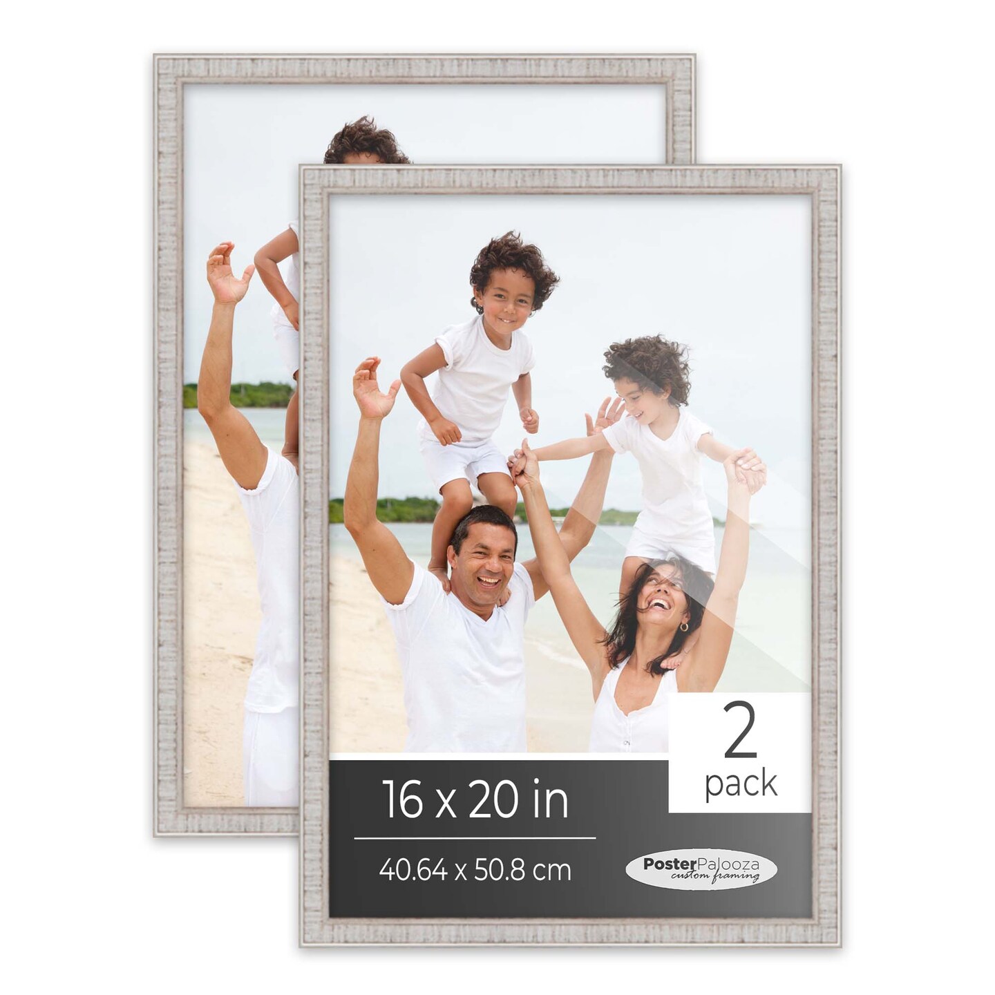 Pack of 2 Rustic White Picture Frames | Solid Wood | UV-Resistant Acrylic | Easy Gallery Wall ...