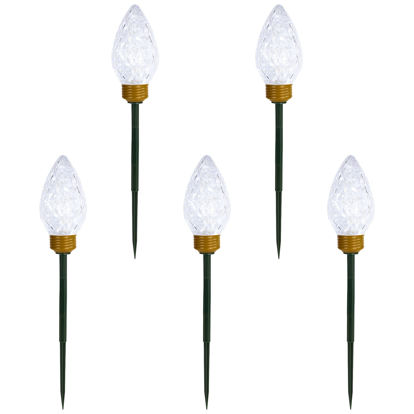 Northlight LED Lighted C9 Style Christmas Pathway Lawn Stakes - 8 ...