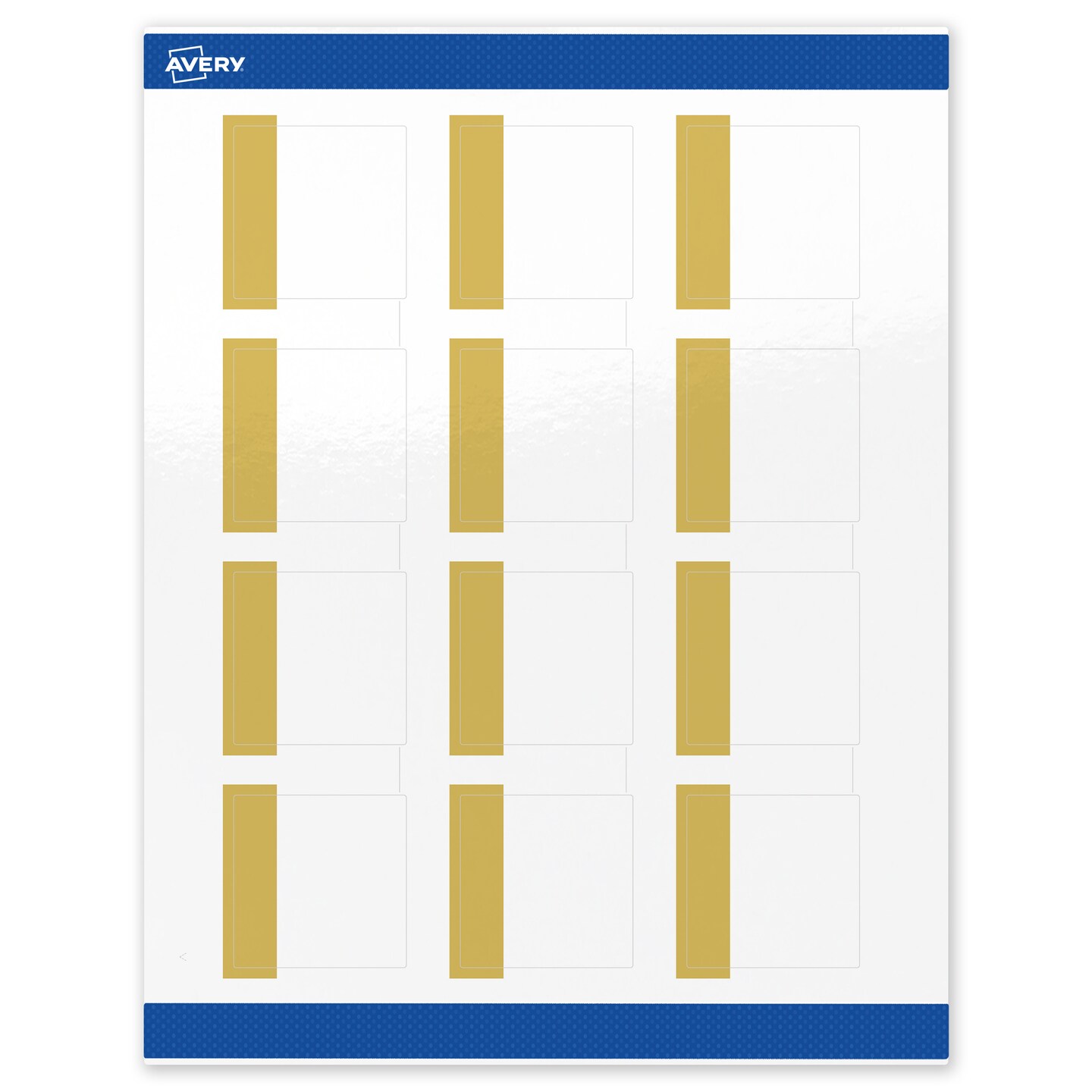 Avery Printable Square Labels, Gold-Dipped Edge, 2" x 2", Glossy White ...