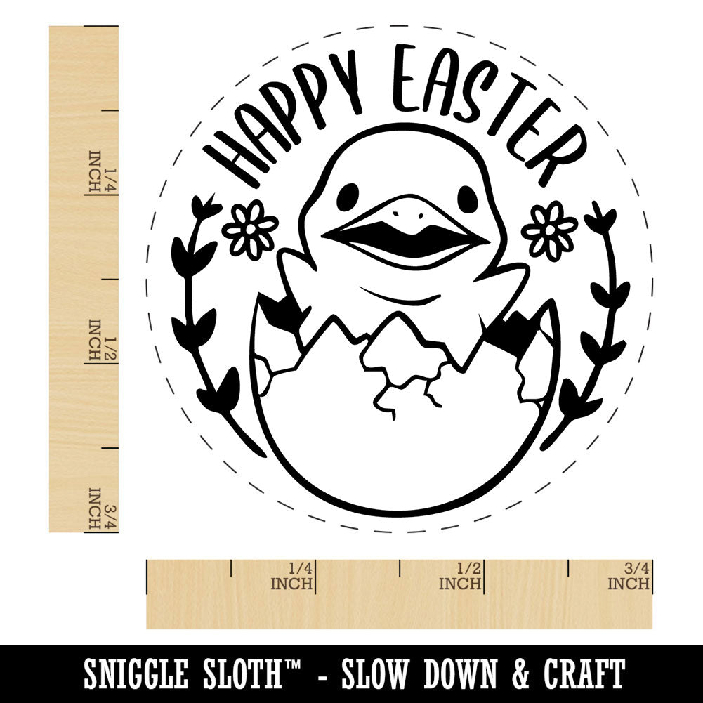 Happy Easter Baby Chick Chicken Hatching from Egg Self-Inking Rubber ...