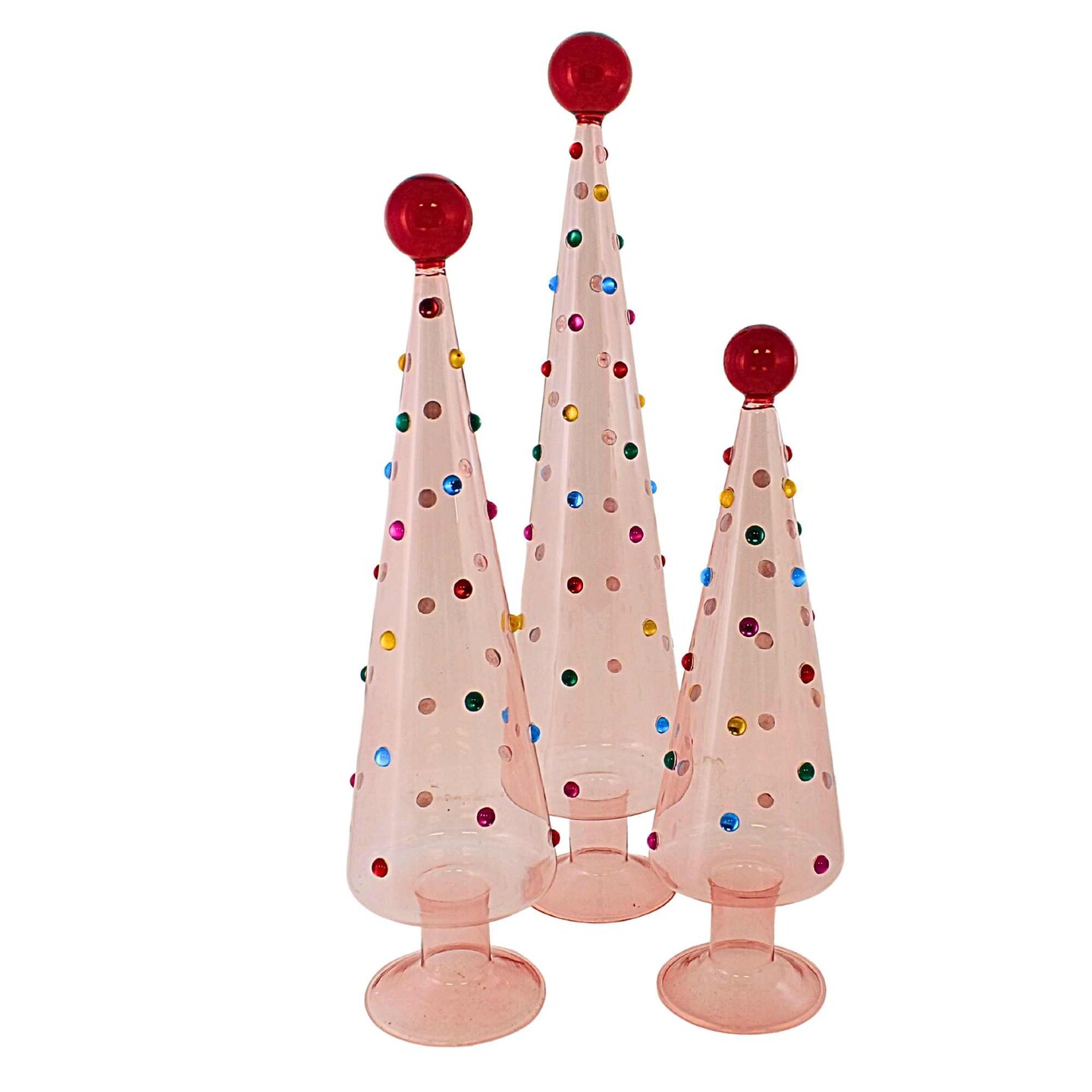 Cody Foster 19.25 In Decorated Dotted Trees Translucent Pink Valentine ...