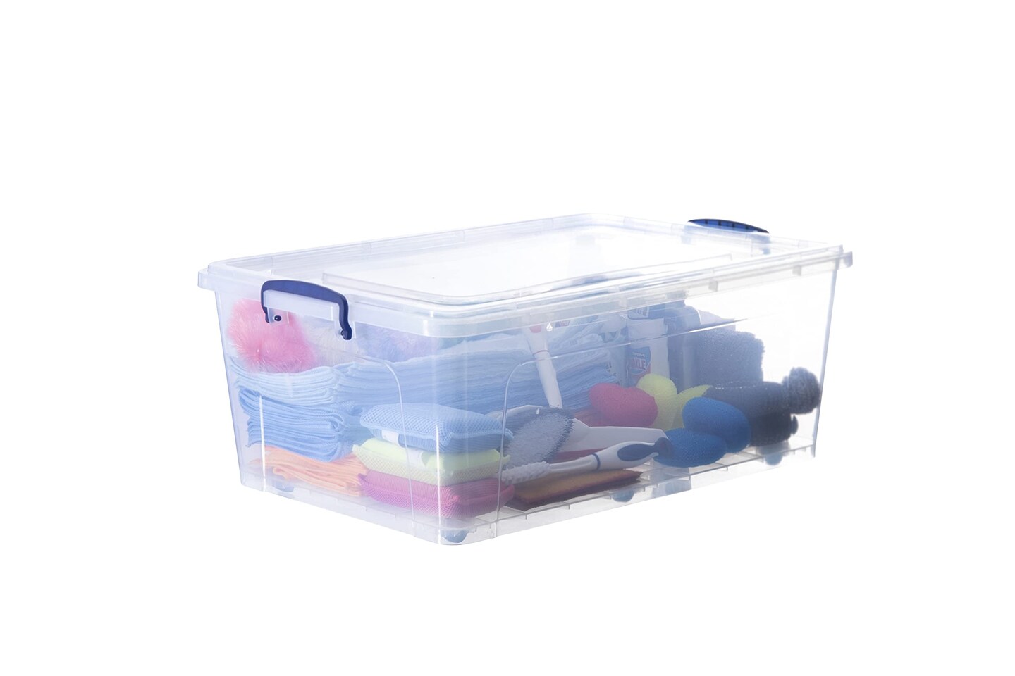 Superio Clear Storage Bin with Lid, Large Stackable Container with Lid ...
