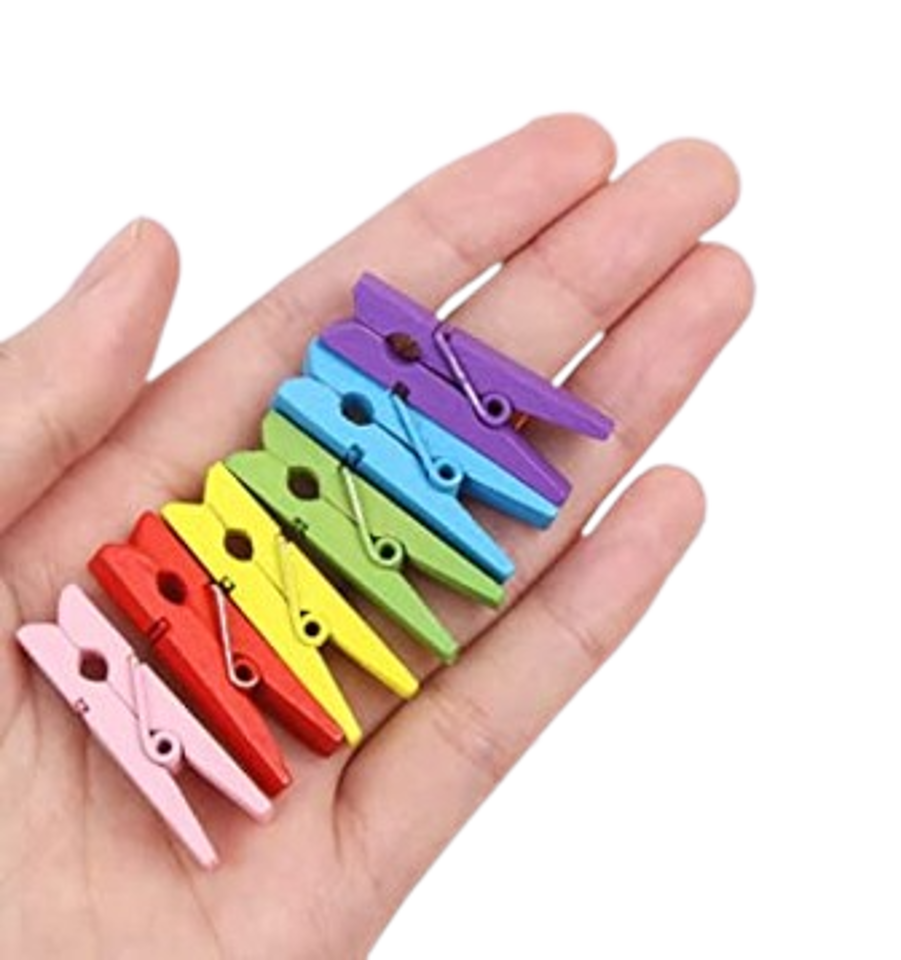 Mini Colored Clothes Pins – 50 Pack, Small Decorative Clothespins for ...