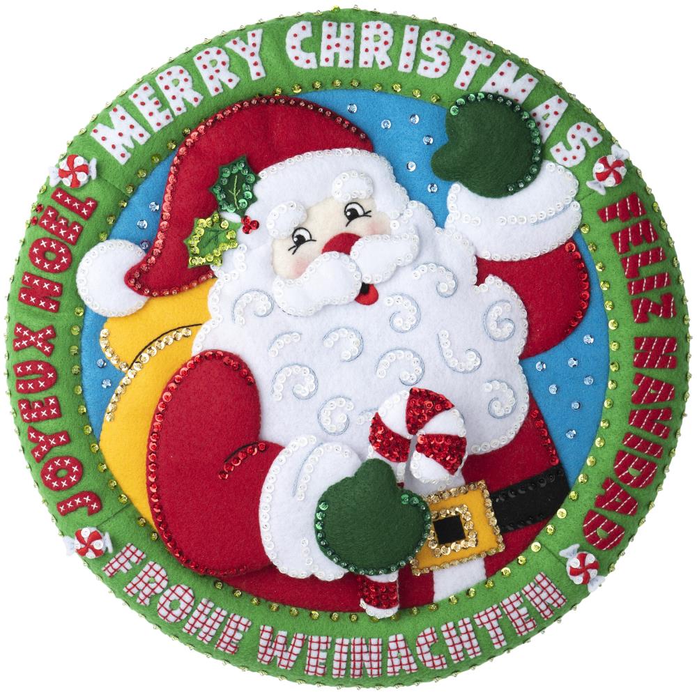 DIY Bucilla Global Greetings Santa Christmas Felt Wall Craft Kit | Michaels