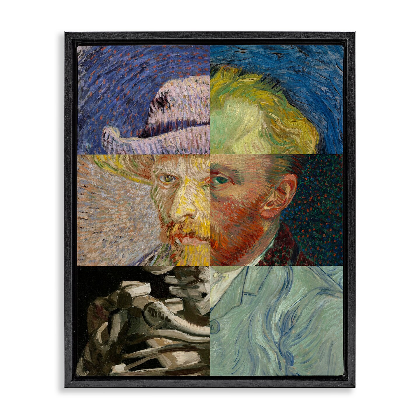 Stupell Industries Collaged Van Gogh Portraits Floating Frame, design ...