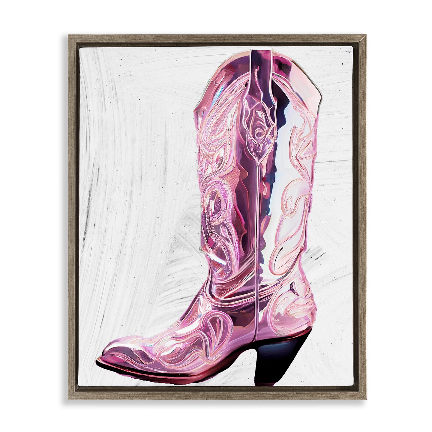 Stupell Industries Cowgirl Cinderella's Boot Floating Frame, design by ...