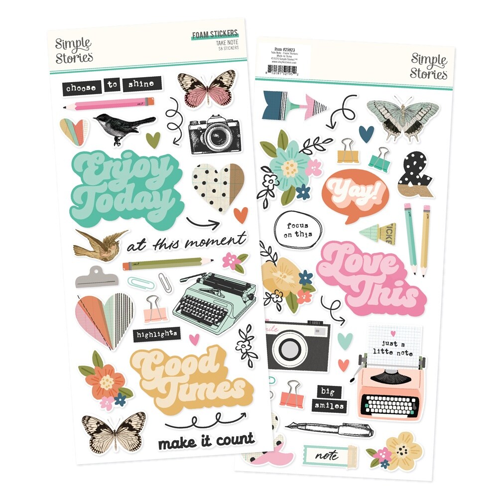 Simple Stories Foam Stickers 58/Pkg -Take Note, Count: 1 | Michaels