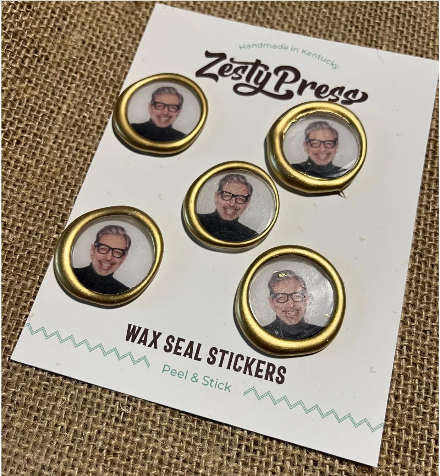 Jeff Goldblum Faux Adhesive Wax Seal Stickers, Premade Wax Seals. Set ...