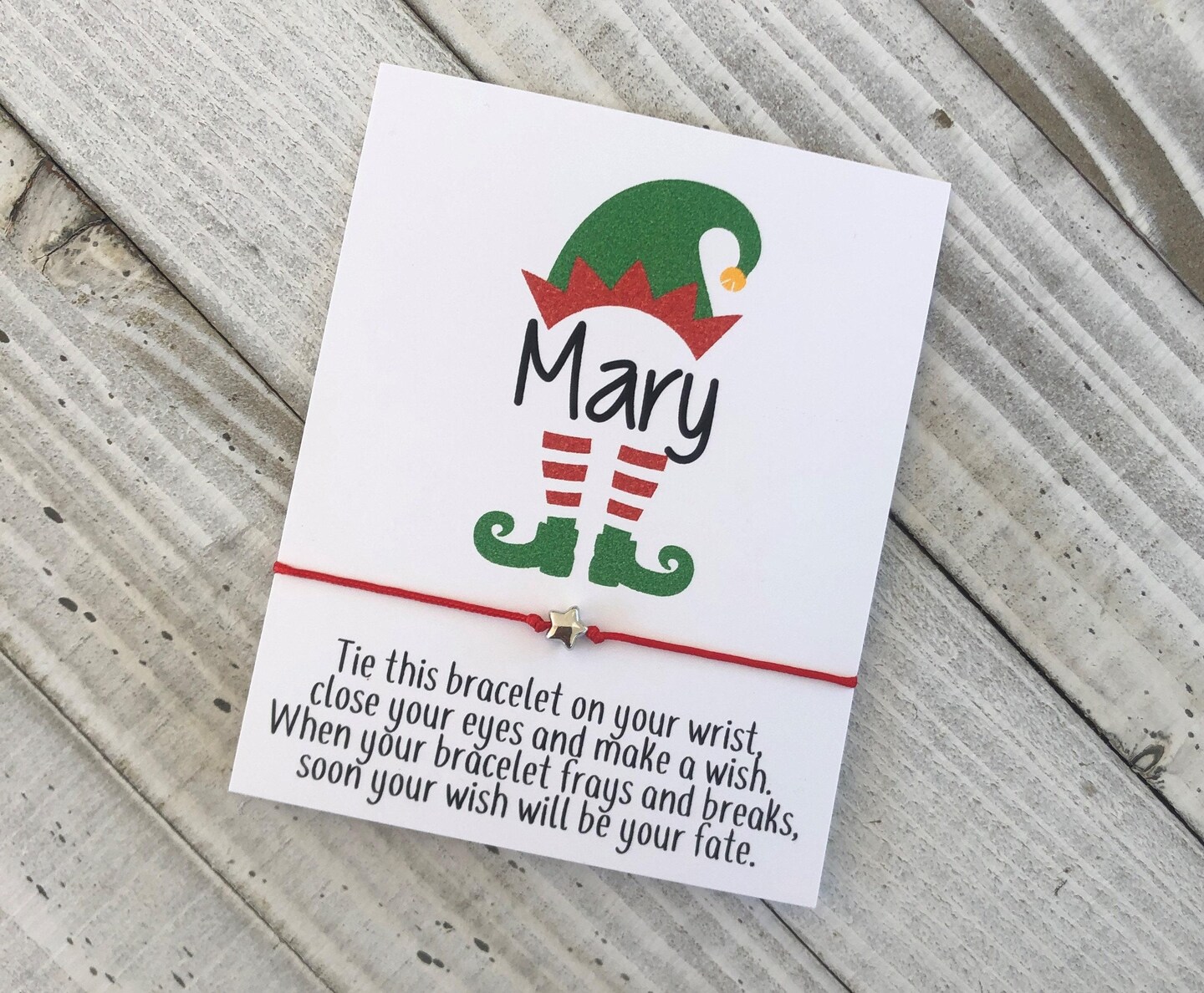 Custom personalized name wish bracelet Elf Christmas custom Christmas ...