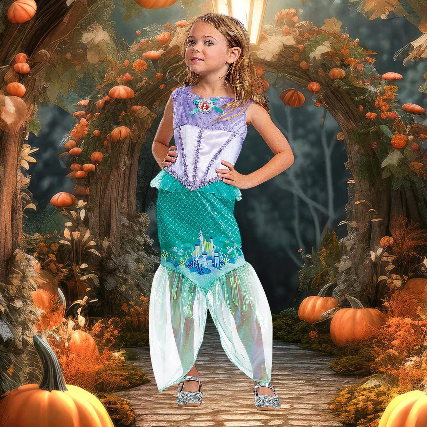 Toddler Deluxe Little Mermaid Ariel Costume Satiny Dress Fishtail ...