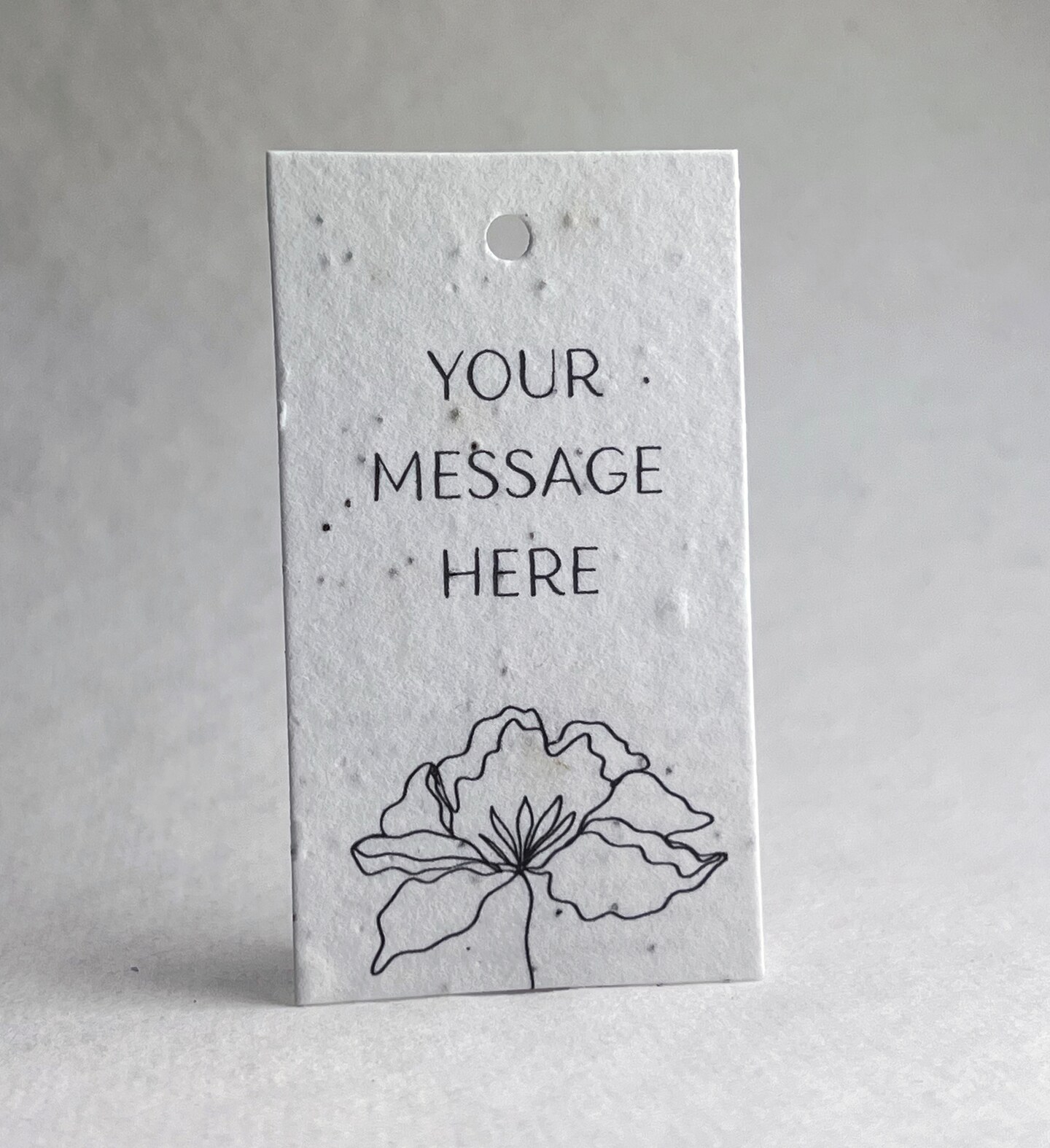 Custom Wildflower Seed Paper Hang Tag - Black White Script Variations ...