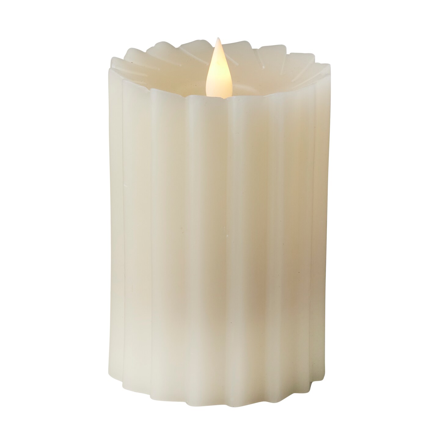 Christmas Sutton Fluted Motion Flameless Candle 3x5 Ivory | Michaels