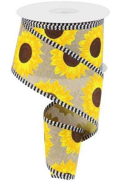 2.5" Sunflower Thin Stripe Ribbon: Beige (10 Yards) | Michaels