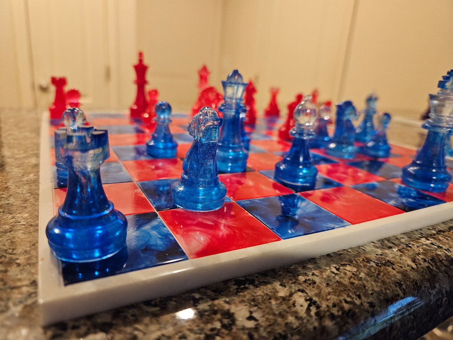 Patriotic Red Blue and White Chess Set | MakerPlace by Michaels