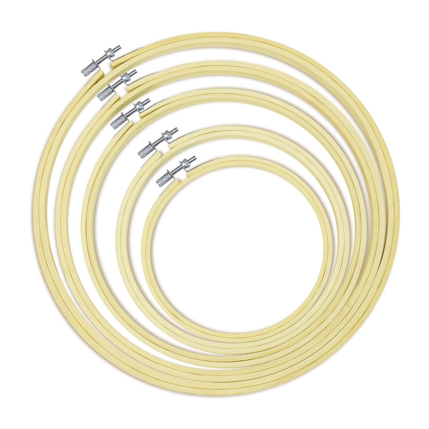 5 Pieces Embroidery Hoops 5 inch to 10 inch,Round Bamboo Adjustable ...