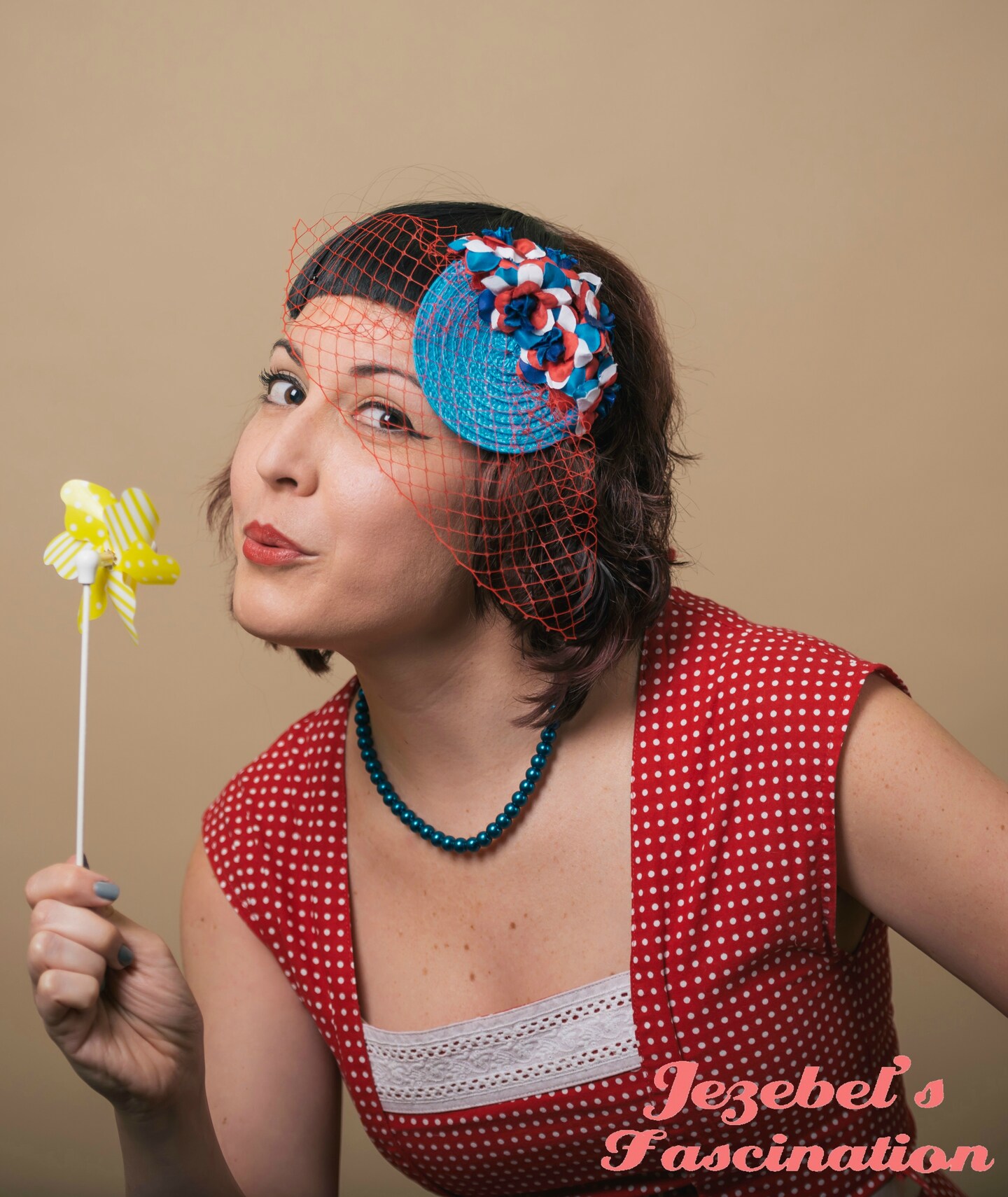 Patriotic Fourth of July Red White and Blue Veil Fascinator, Bastille ...