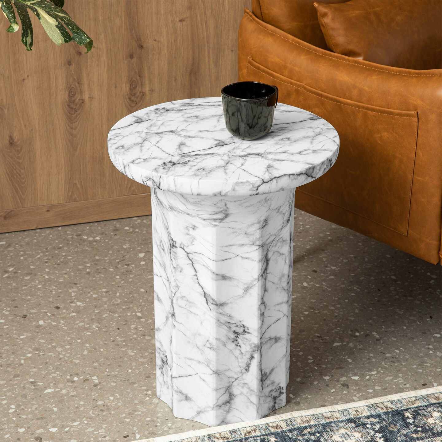 Modern MGO Faux Marble Side Table / End Table | Michaels