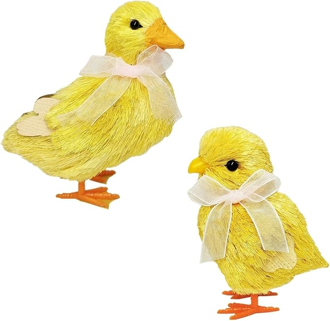 Baby Chick Duck Easter Decorations,Set of 2 Yellow Spring Decor ...