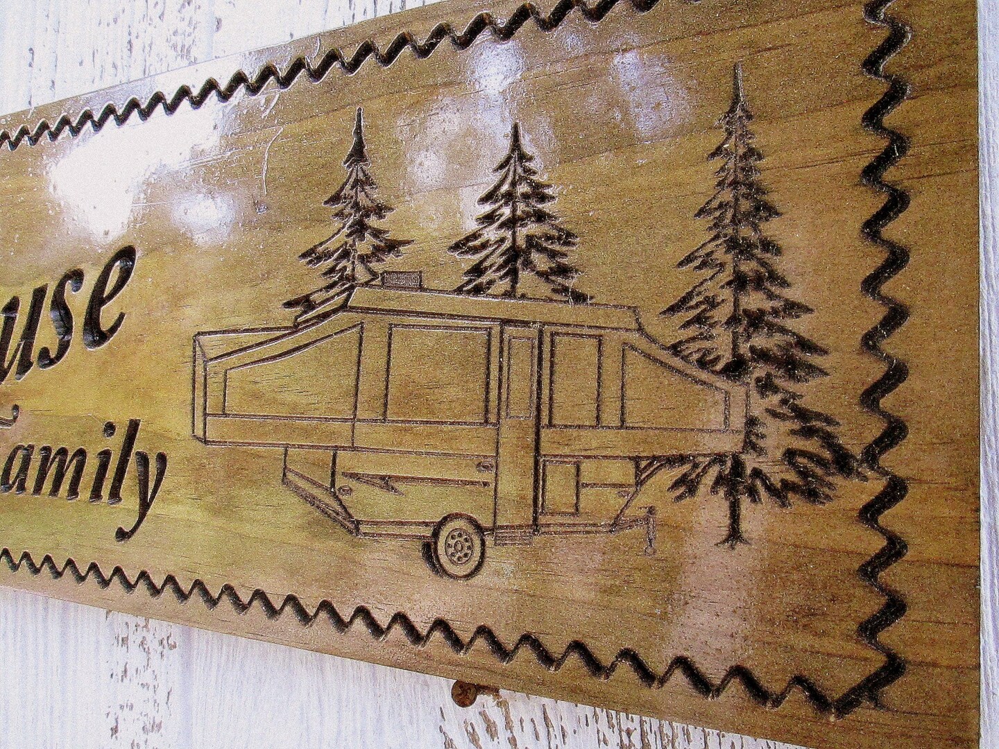 Personalized Pop-up Camper Sign, Family Campsite Sign, Last Name Sign ...