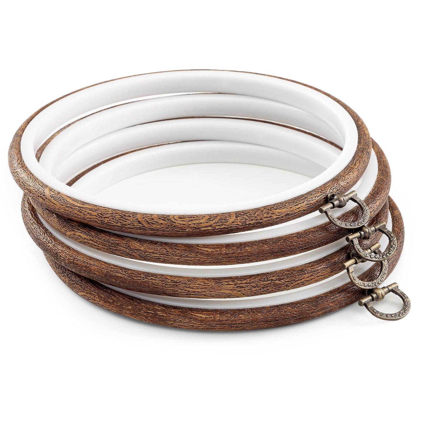 joybest 4 Pieces 6 Inch Round Embroidery Hoops Display Frame Circle ...