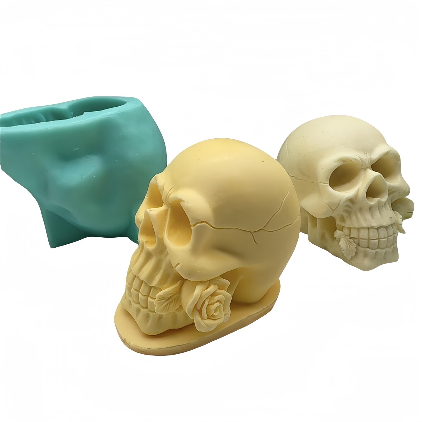 Skull Bite Rose Candle Wax Mold Halloween Decoration Craft Silicone ...