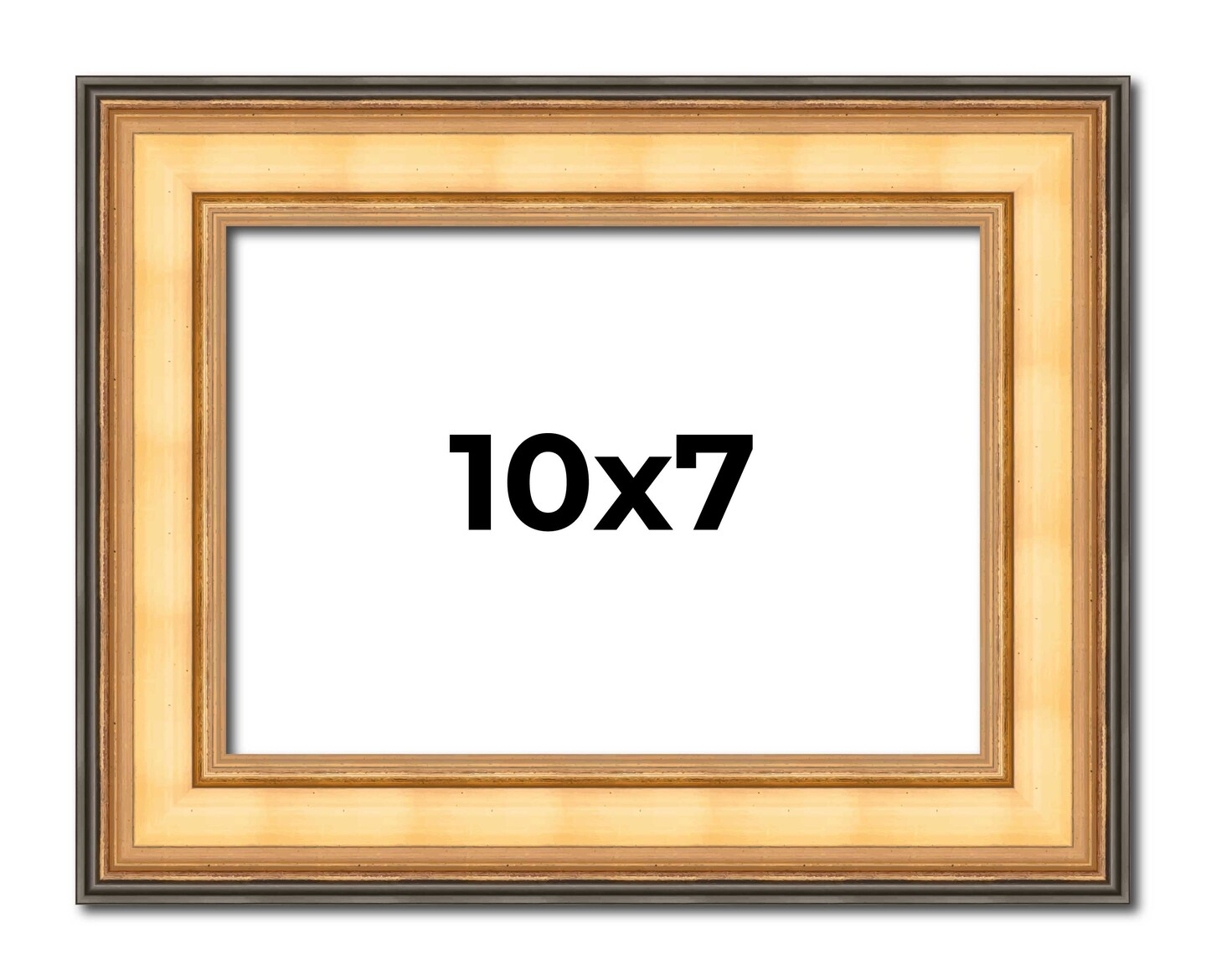 Photo Size Traditional Gold Picture Frame - UV Acrylic, Foam Board Backing, Hanging Hardware ...