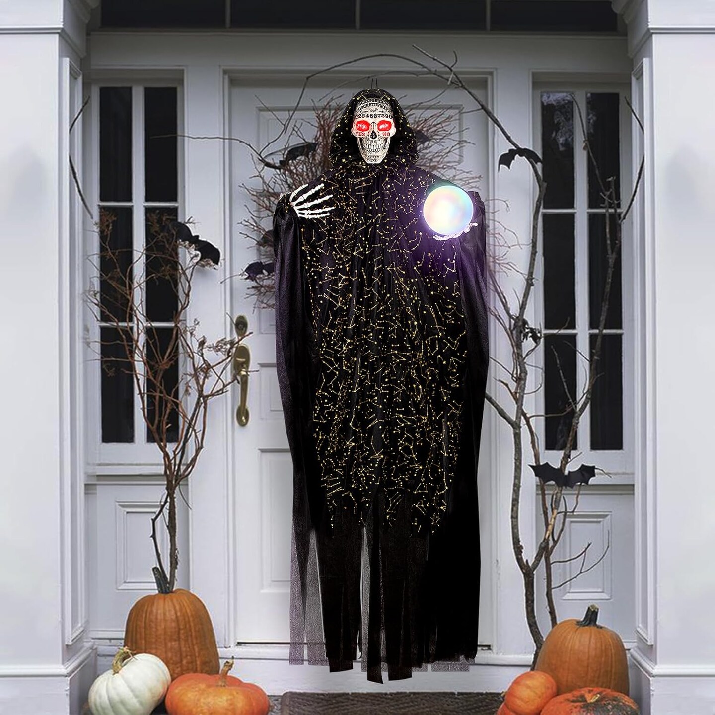 Halloween Hanging Talking Fortune Teller Skeleton Animatronics with ...