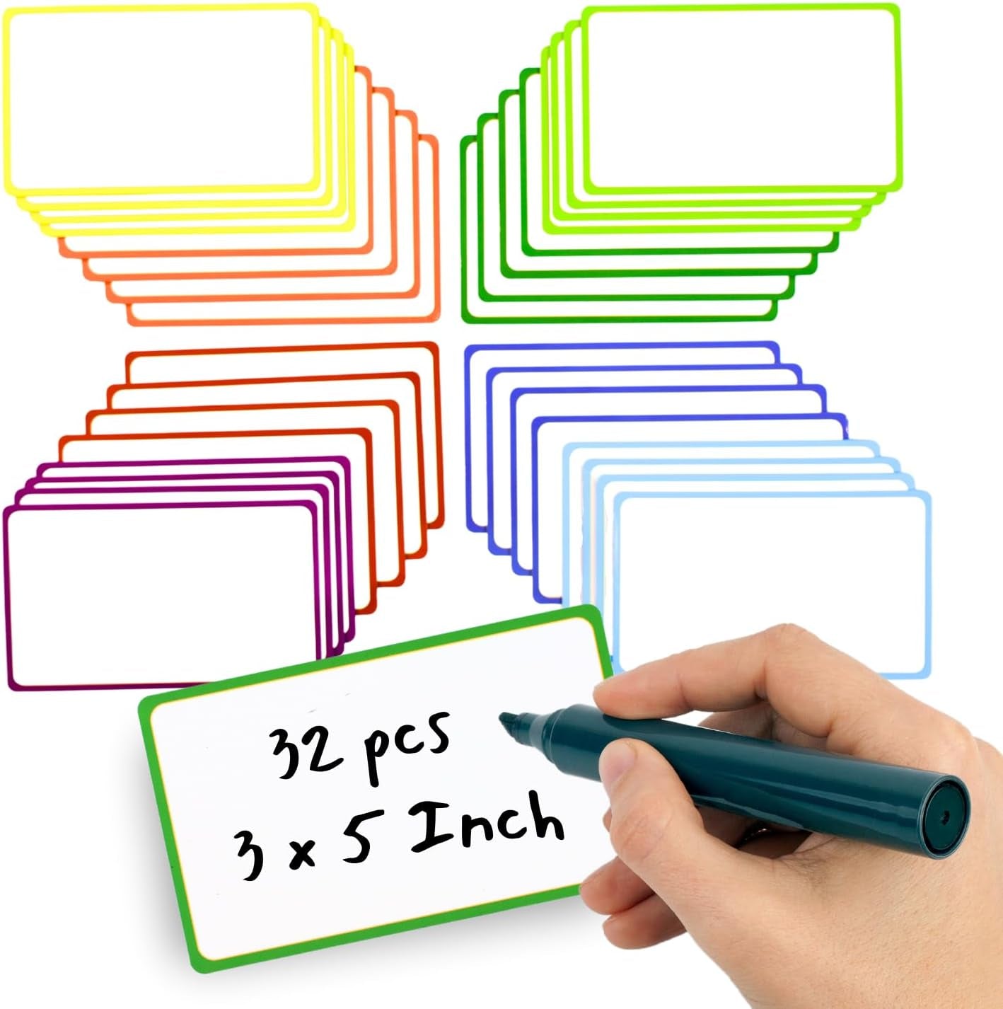 Availey 32 Pieces (3 X 5") - Colored Border Magnetic Dry Erase Labels ...