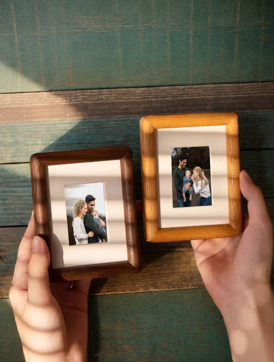 Wooden Photo Frame, Family Photo Frame, Walnut Portraits Frame, Custom ...