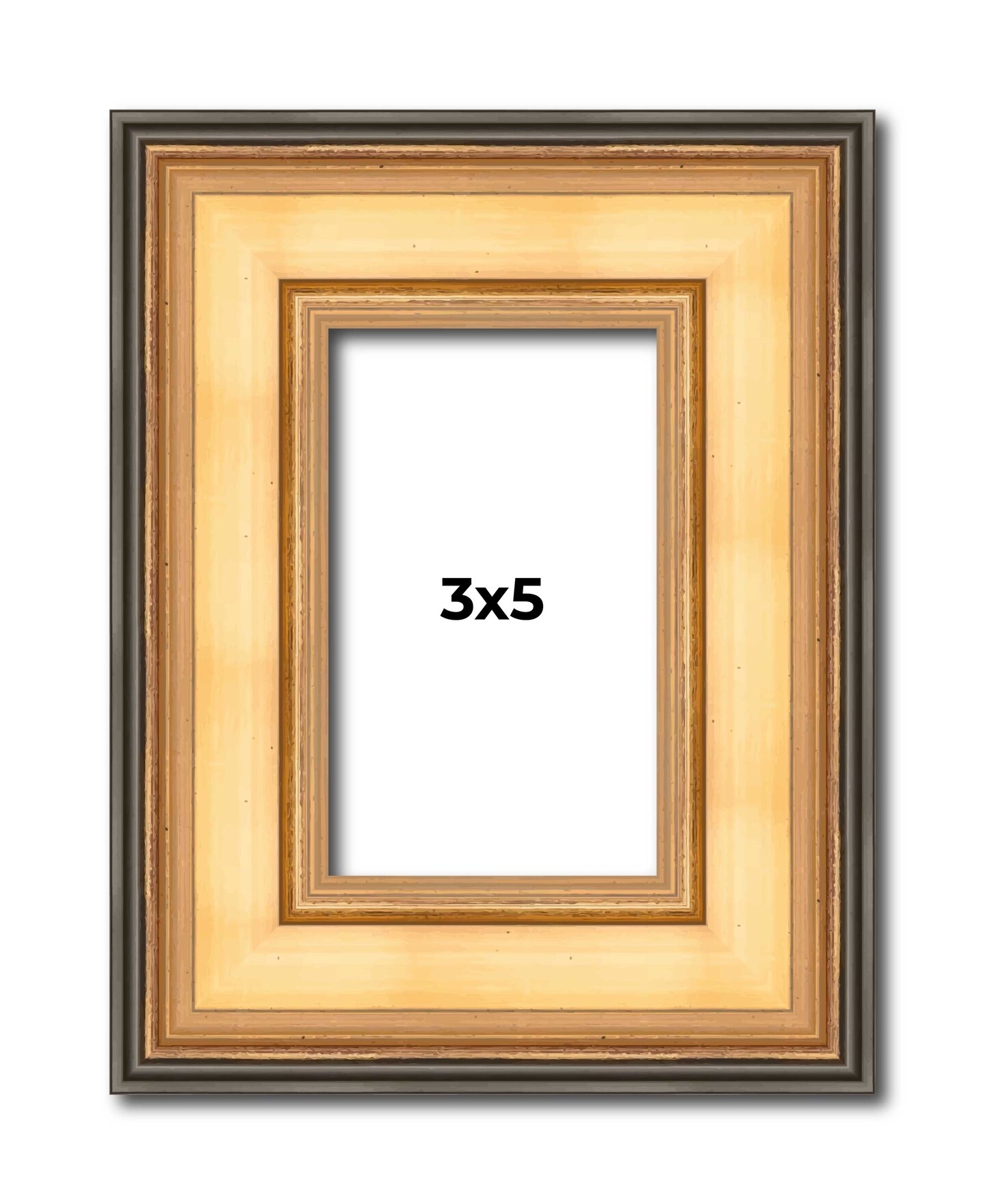 3x5 Traditional Picture Frame with UV-Resistant Acrylic & Acid Free ...