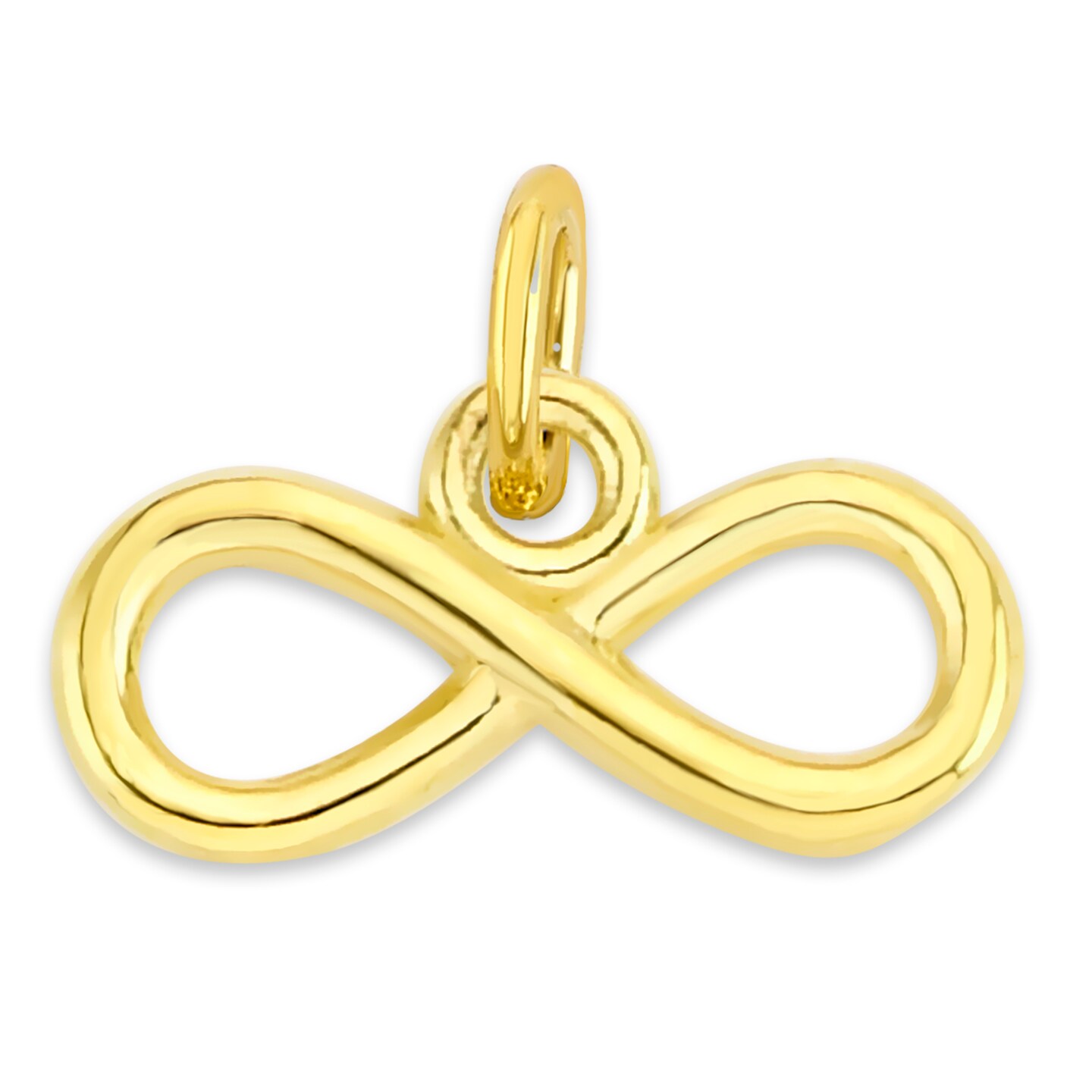 Solid 10k or 14k Gold Infinity Charm with Jump Ring - Romantic Jewelry ...