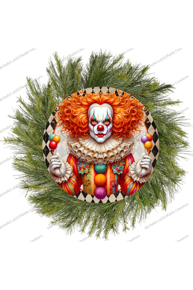 Colorful Halloween Clown Round Sign | Michaels