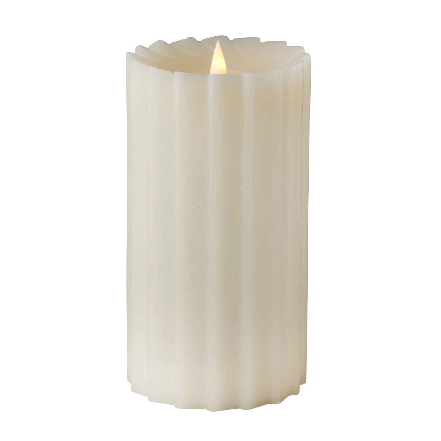 Sutton Fluted Motion Flameless Candle 4x10 Ivory | Michaels