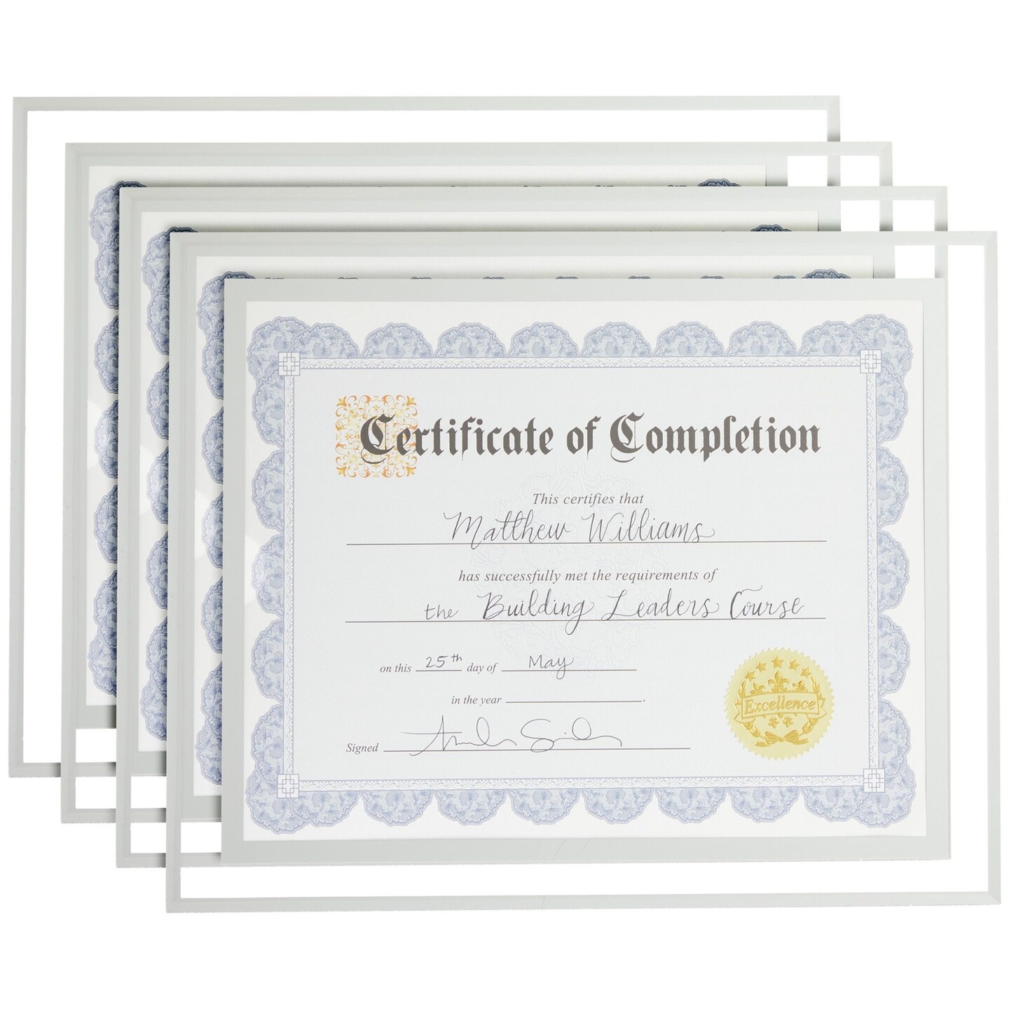 4 Pack 8.5x11 Glass Certificate Frames with Stand for Documents ...