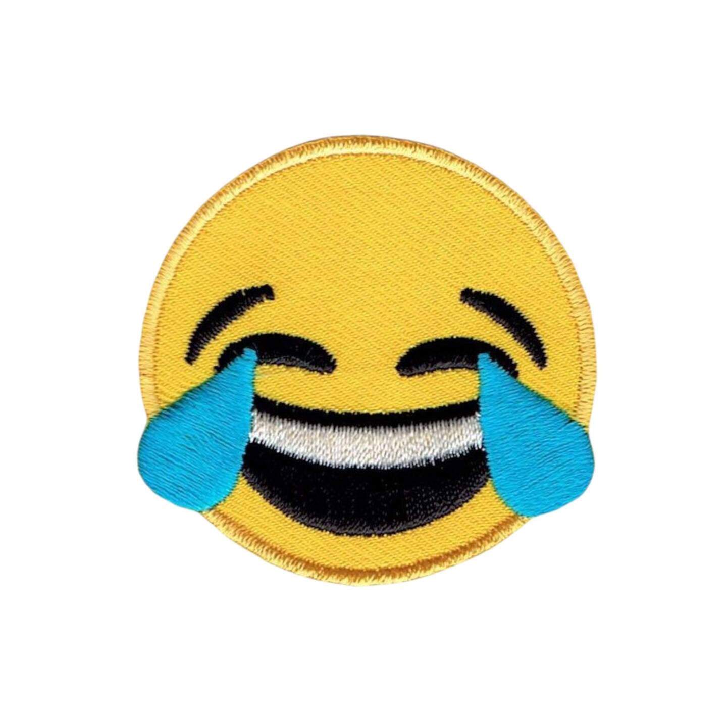 Smiling Face Laughing Tears, Embroidered, Iron on Patch | Michaels