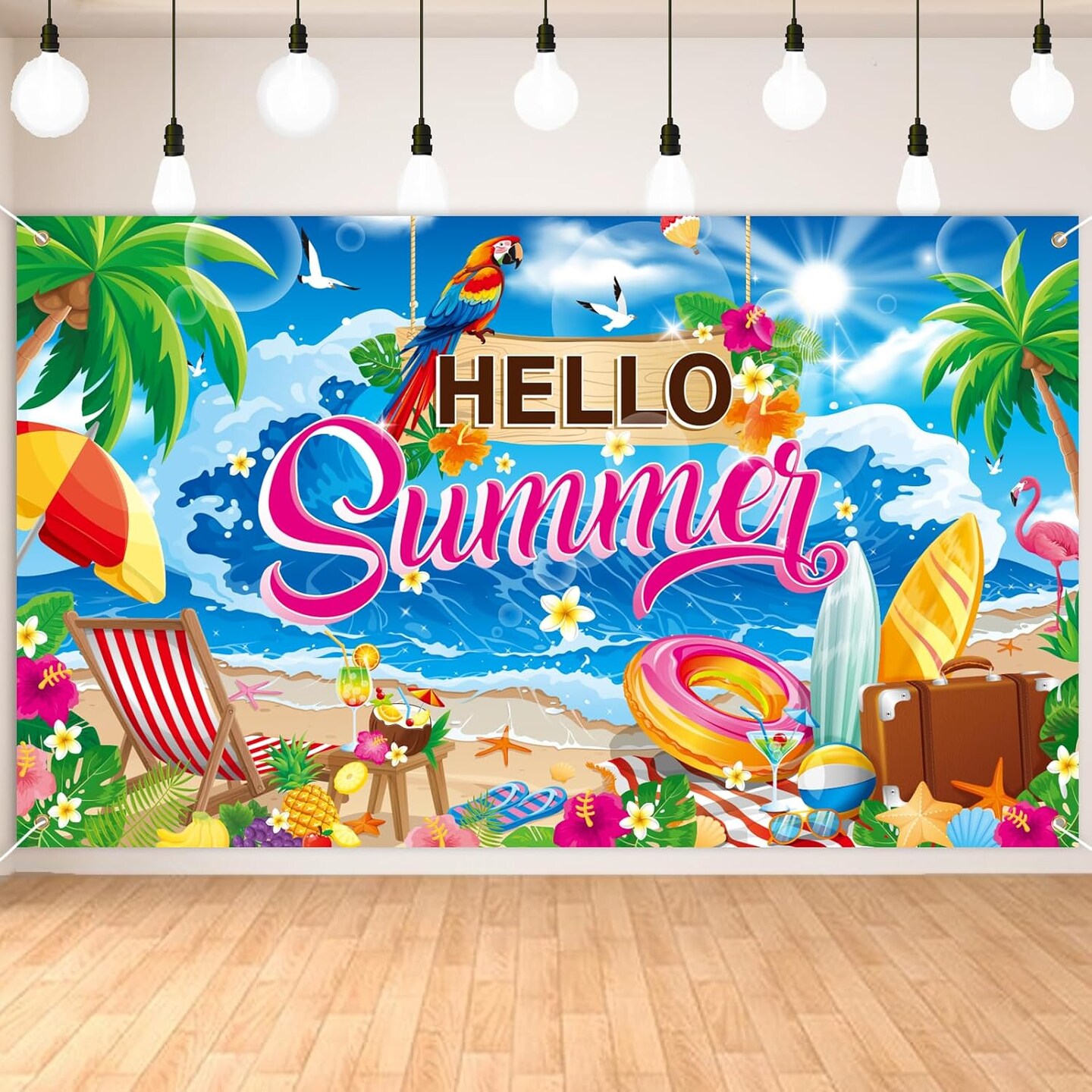 Summer Party Decorations,Colorful Hello Summer Backdrop Banner,72 x 43 ...