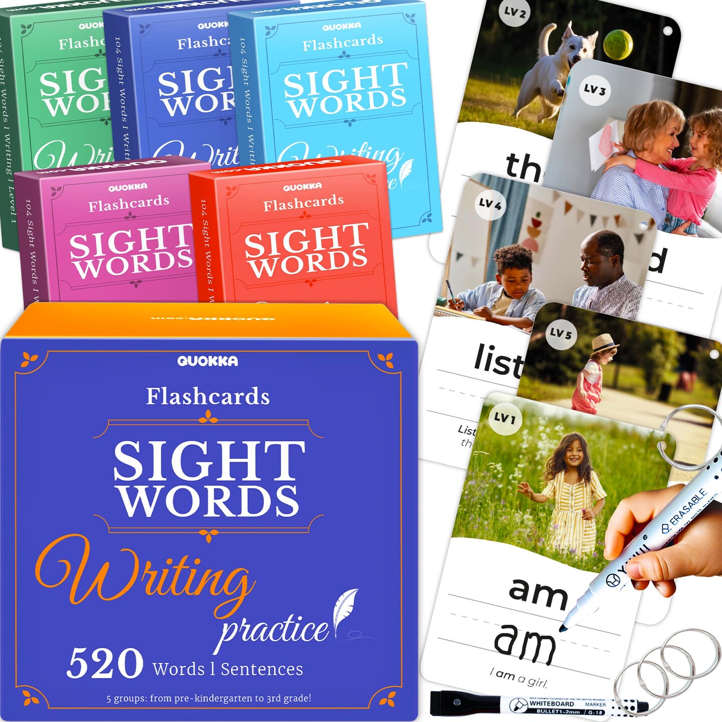 520 Sight Words Realistic Images Flash Cards for Kids | 5 Levels | Michaels