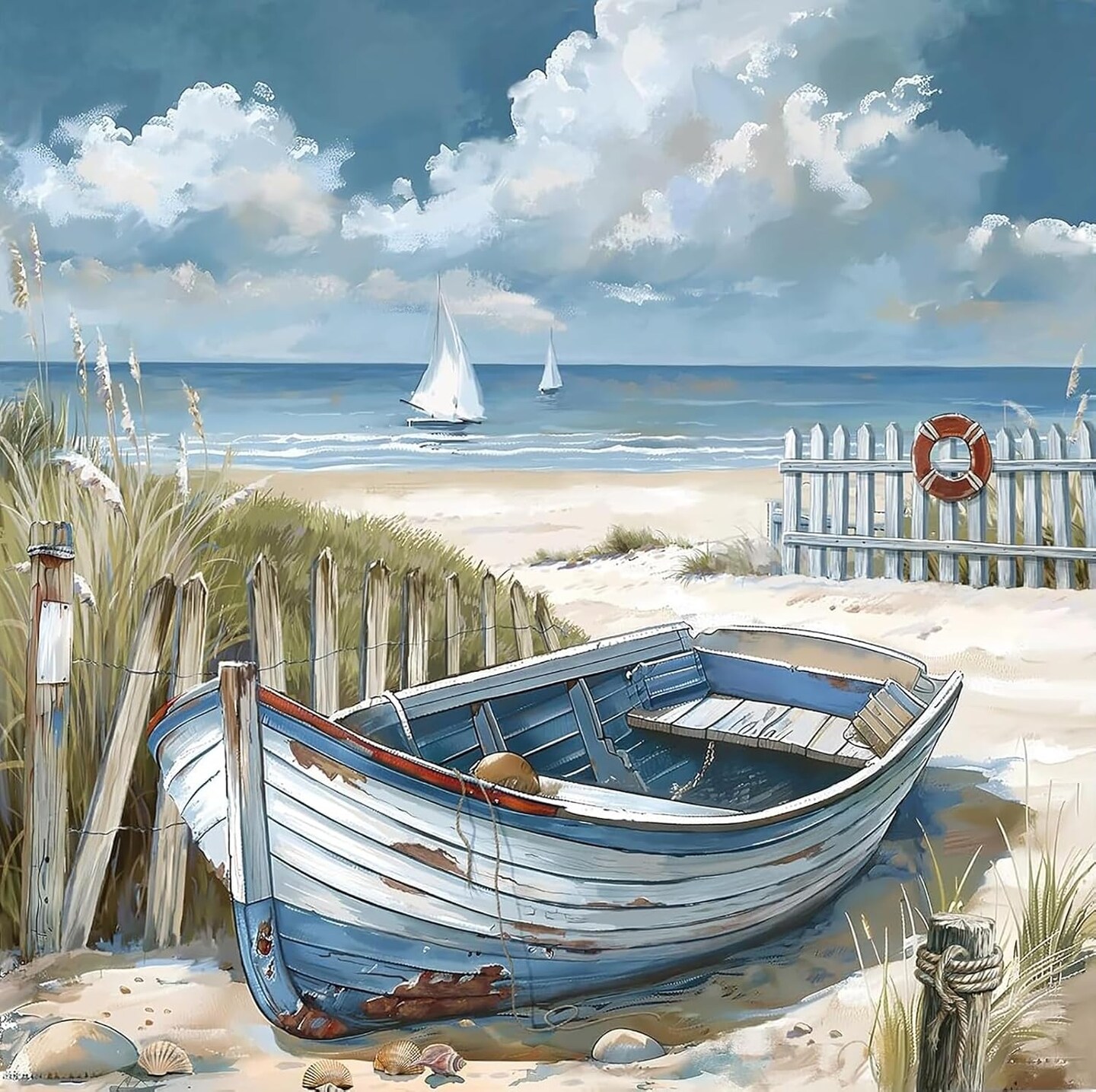 Diamond Art Kits for Adults,5D Beach Wall Diamond Art Kits for ...