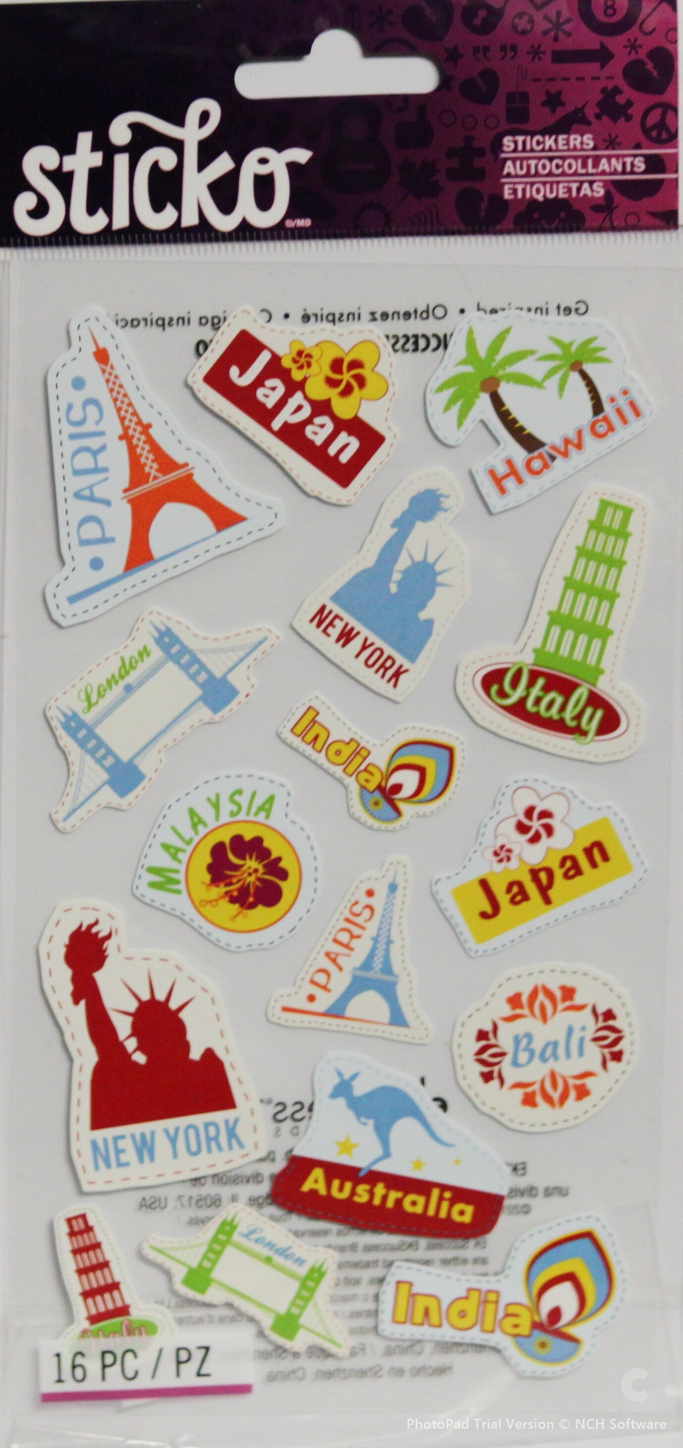 Sticko Travel Destinations Stickers | Michaels