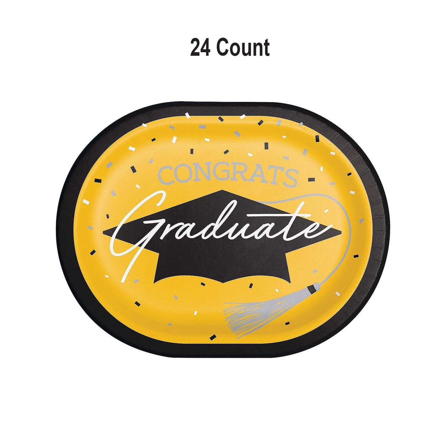 9.25" x 12" Yellow Graduation Oval Platters Set 24 Count | Michaels